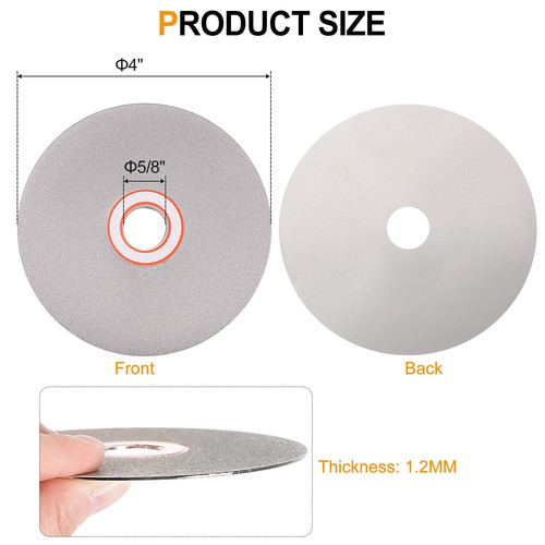 Diamond Flat Lap Disc Set 4" x 5/8" Arbor 600/1000/1200/1500/2000/2500 ...