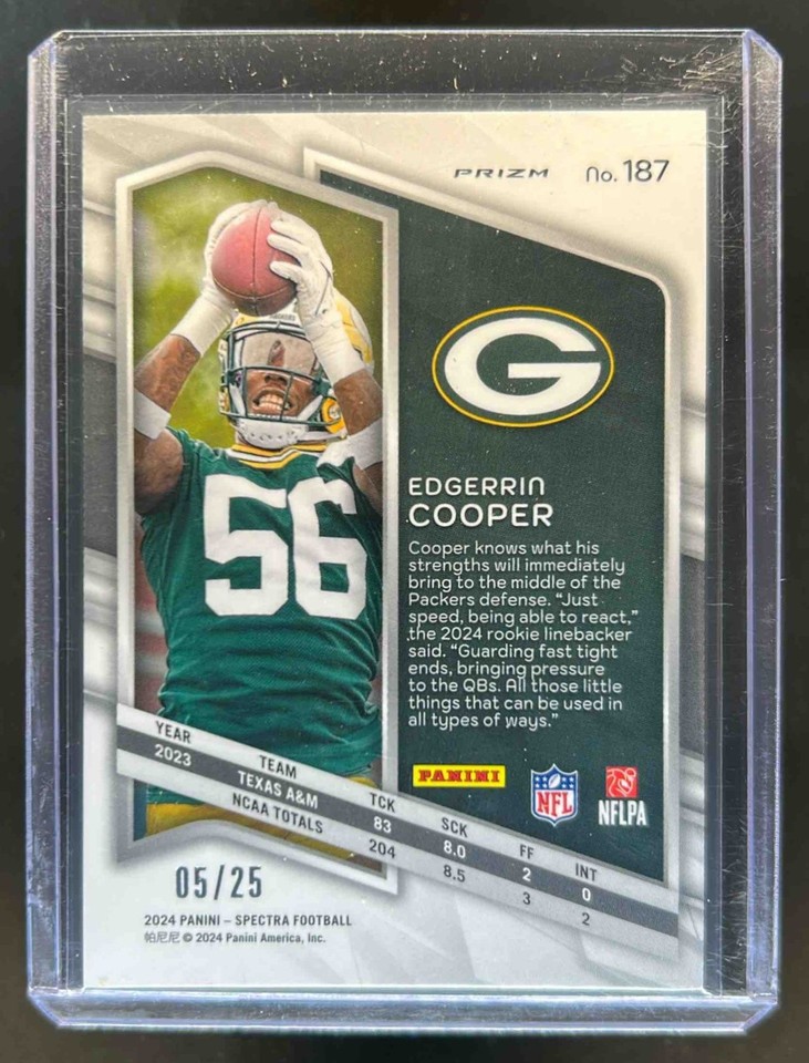 2024 Spectra Edgerrin Cooper Rookies RC Meta Rookie #5/25 Packers | eBay