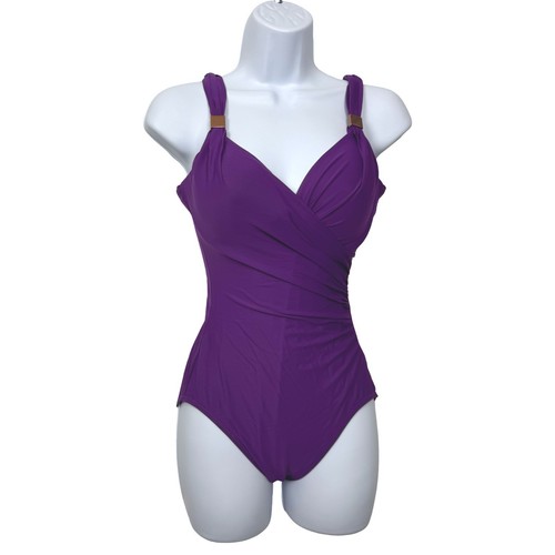 Miracle Suit Women’s 1 Piece Swimsuit Pinkish Purple Size 6 (measured ...