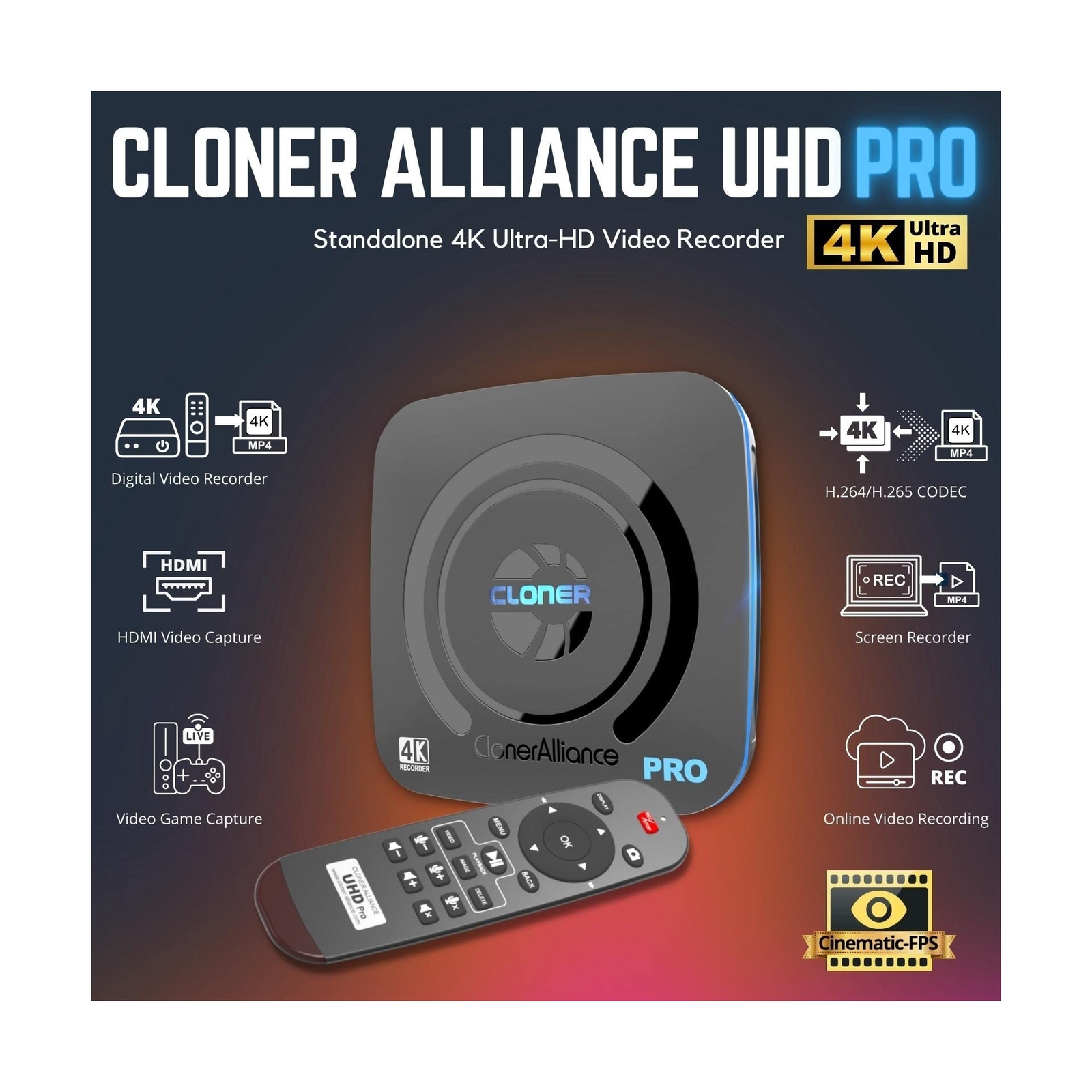 UHD Pro, 4K Video Recorder, HDMI Capture DVR with H.265/H.264 Codec ...