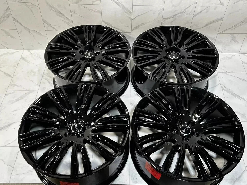 (4) 22x9.5 GLOSS BLACK WHEELS RIMS LAND ROVER RANGE ROVER VELAR SVR ...