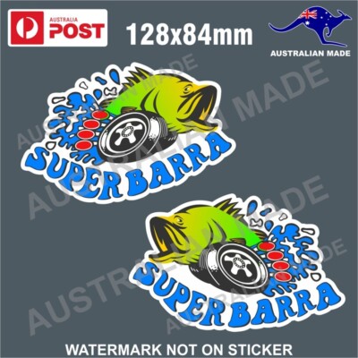 SUPER BARRA STICKER PAIR FISHING FOR BOAT TACKLE BOX TOOL BOX 4x4 UTE ...