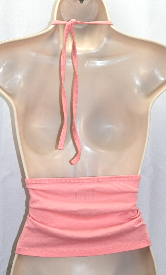 IML Isaac Morris pink cropped halter top Size L NWOT RN#77272 ties at ...