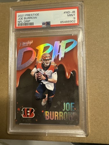 2021 Panini Prestige Joe Burrow Drip SSP Case Hit No. ND-JB Bengals PSA ...