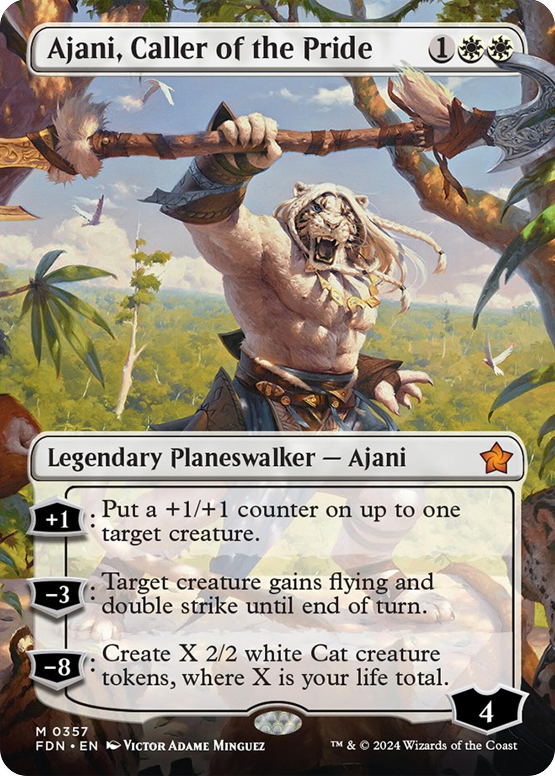Ajani, Caller of the Pride (Borderless) Foundations Foil for sale ...