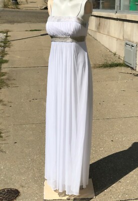 BETA STUDIO Los Angeles LA Beaded Ruched Polyester Halter Sun Toga ...