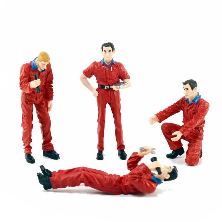 Diorama 1:18 Repair Worker Figure Model Set Garage Workshops Scene ...