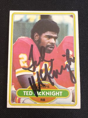 TED McKNIGHT 1980 TOPPS SIGNED AUTOGRAPHED CARD #193 KANSAS CITY CHIEFS ...