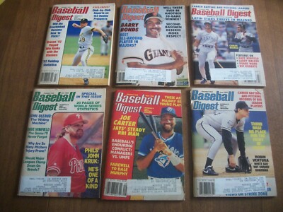 BASEBALL DIGEST MAGAZINES---10 OF THEM --ALL FROM THE 1993 MLB BASEBALL ...