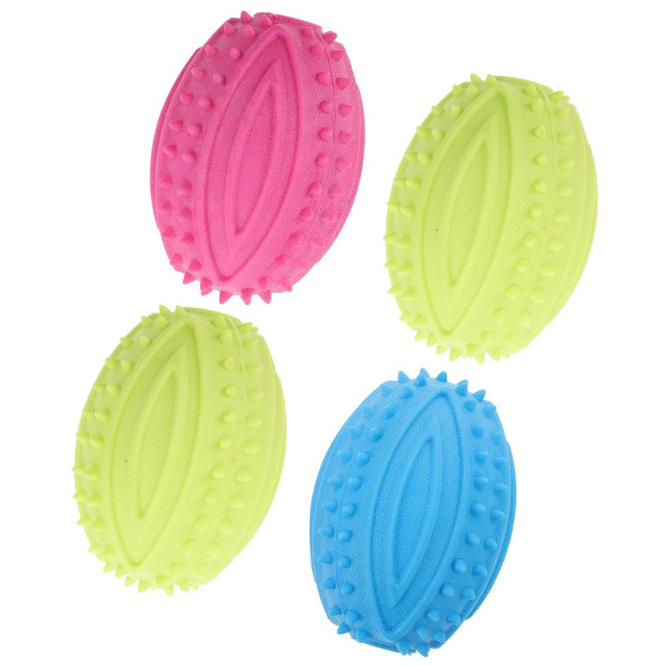 4 Pcs Dog Rugby Ball Football Pet Dog Chew Small Rubber Ball Toys ...
