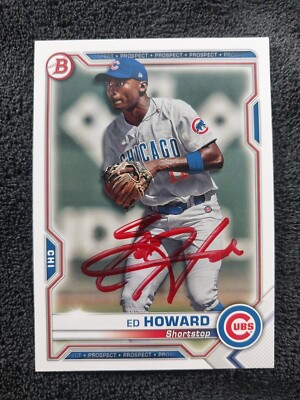 2021 Bowman Prospects Paper Base #BP-12 Ed Howard - Chicago Cubs IP ...