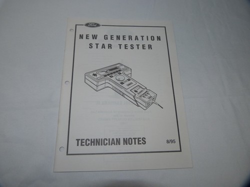 FORD NEW GENERATION STAR TESTER TECHNICIAN NOTES BOOKLET | eBay