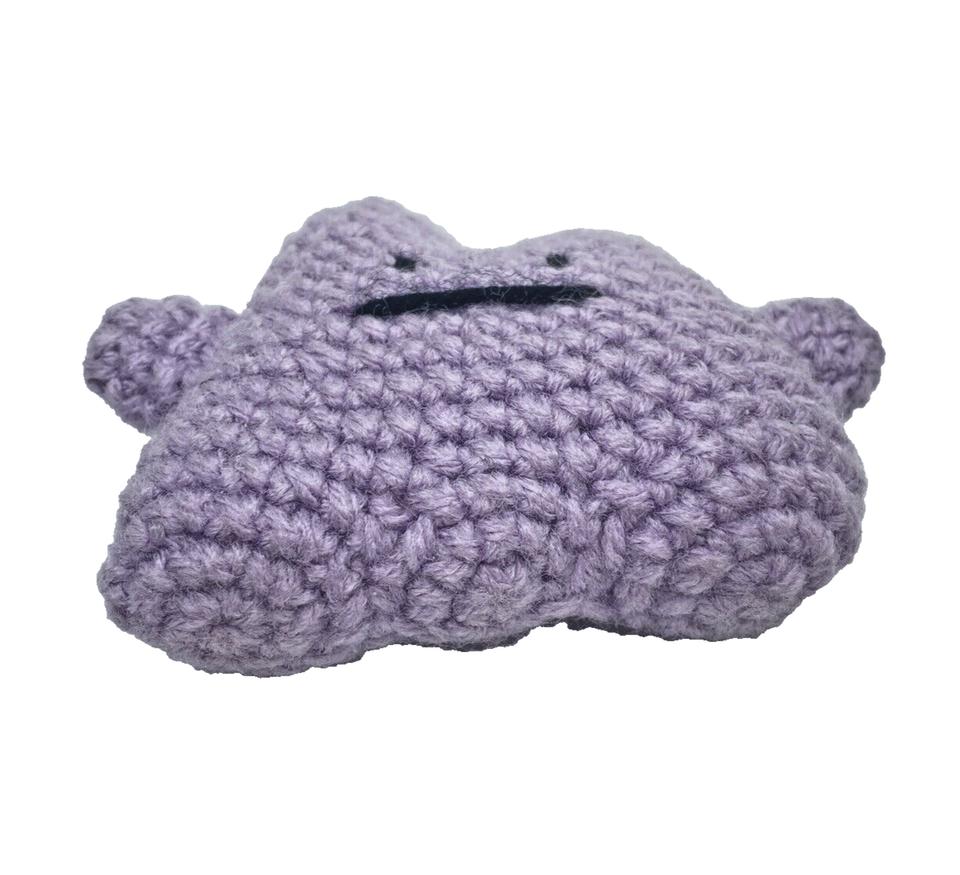 Handmade Crochet Purple Stuffed DITTO Pokémon Amigurumi Mini 4 ...