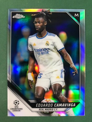Eduardo Camavinga 2021-22 Topps Chrome UEFA UCL Silver Refractor Real ...