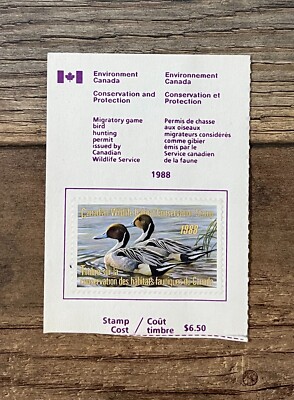 WTDstamps - 1988 CANADA Duck Stamp - Hunting Permit License | eBay