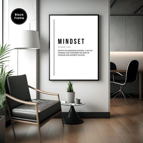 Mindset Definition Poster, Motivational Wall Art, Motivational Office ...