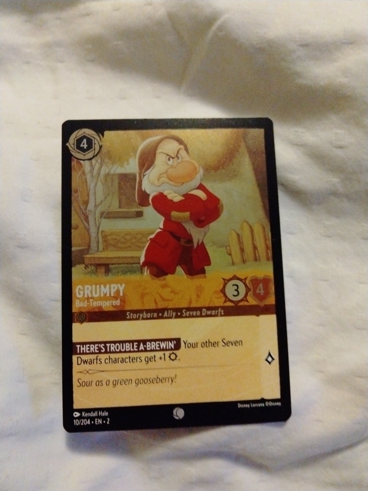 Disney Lorcana Rise of Floodborn Grumpy Bad-Tempered COLD FOIL 10/204 ...