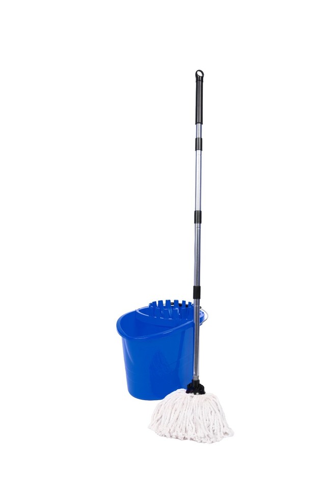 Mop and Bucket Set Floor Mops 16L Wringer Mopping Industrial Plastic ...