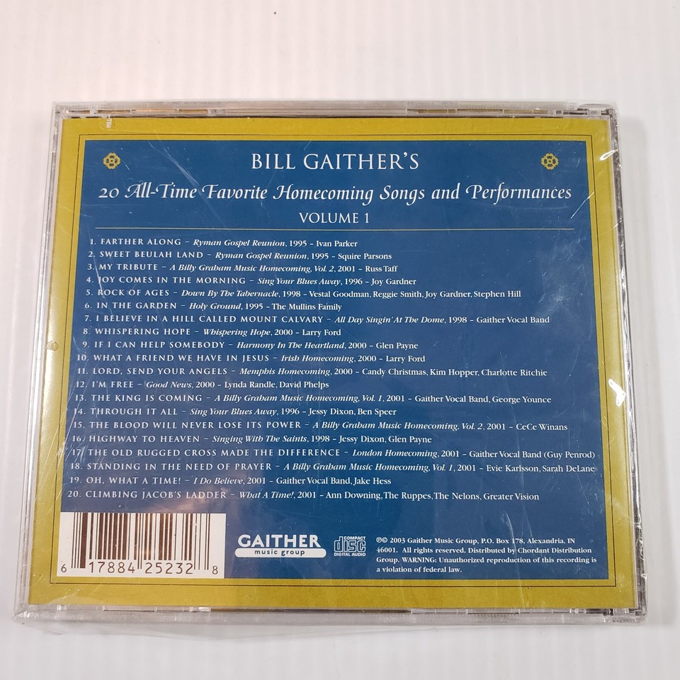 Gaither Homecoming Classics, Vol. 1 by Bill Gaither (Gospel) (CD) New ...