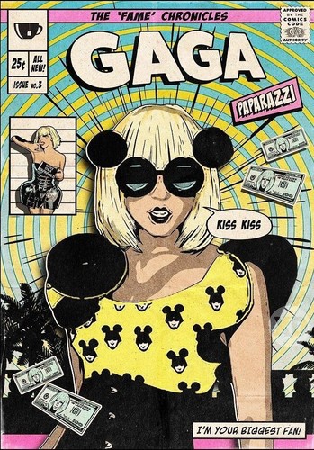 LADY GAGA COMIC BOOK POSTER PROMO WALL ART PRINT #3 SIZE 10 X 15 INCHES ...