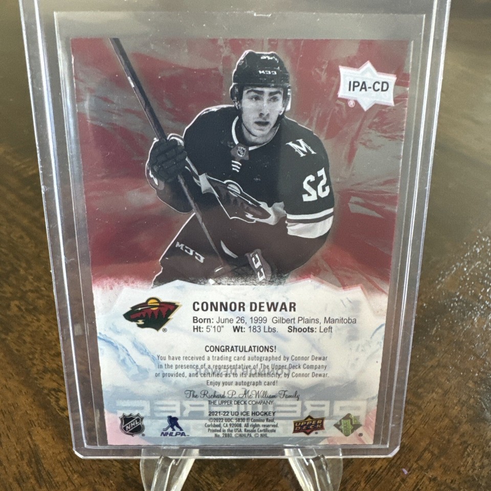 2021-22 UD ICE Hockey Premieres Autographs Connor Dewar Auto 53/199 | eBay