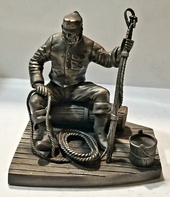 Ron Hinote THE HARPOONER Detailed Fine Pewter Sculpture 1977 Franklin ...