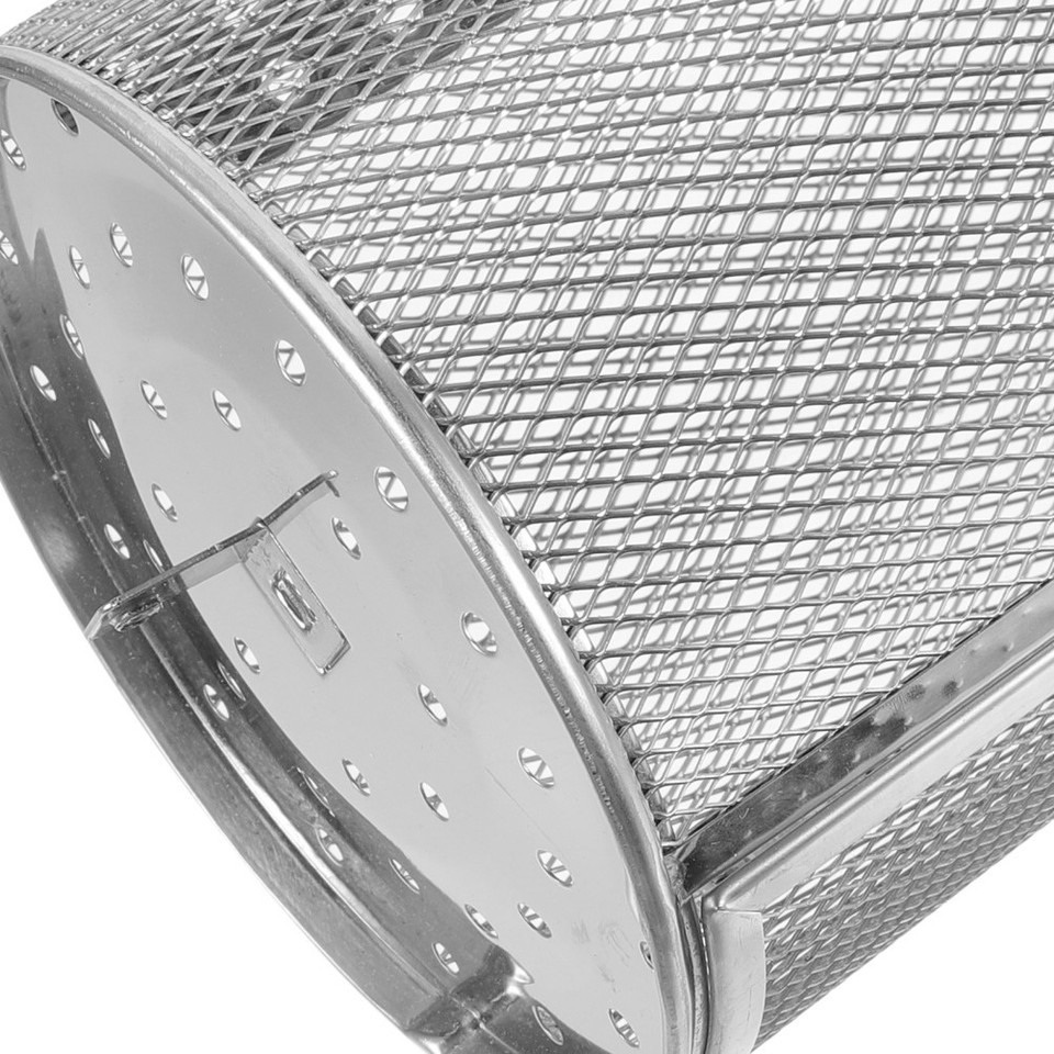 Round Stainless Steel Fry Basket Rotisserie Oven Rack Cage Grilling ...