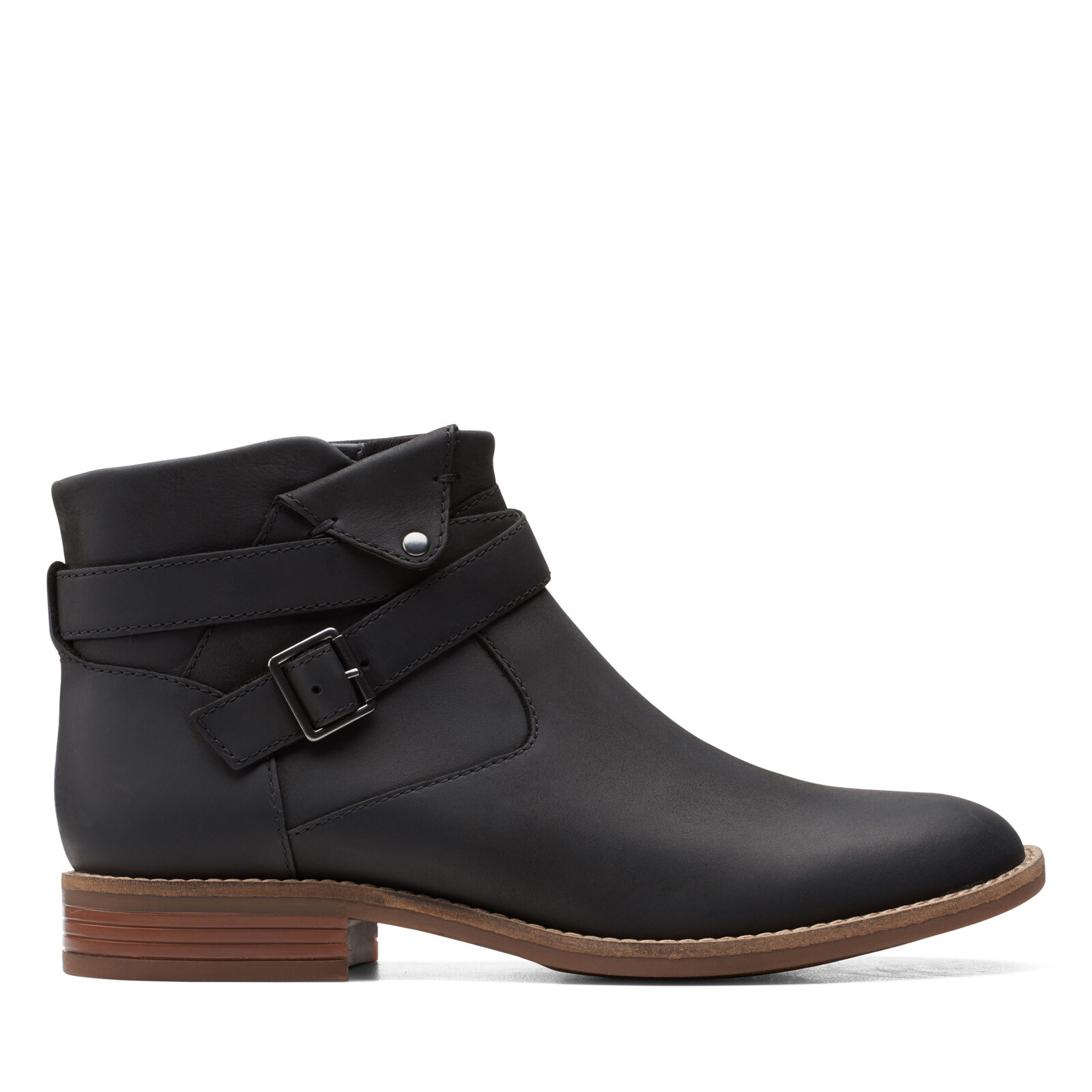 Clarks Camzin Dime 26153035 Womens Black Leather Starp Ankle & Booties ...