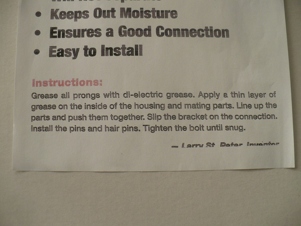 Boss Snow Plow Electrical Connection Plug Lock Larry Lock | Hydraulic