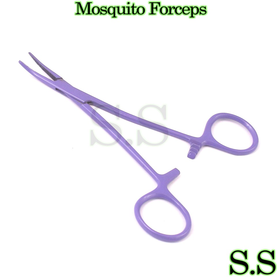 2 Mosquito Hemostat Forceps 5" (Str & Cvd) Purple Color Surgical ...