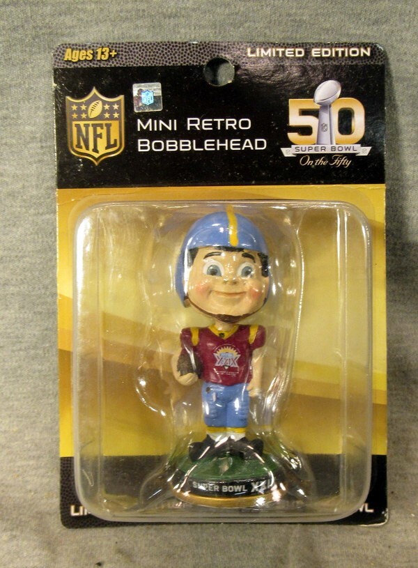 (5) NFL Bobbleheads / Super Bowl 29 - 15 - 12 - 28 - 26 Blister Carded ...