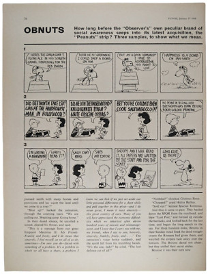 "Peanuts" Comic Strip Parody Observer Newspaper 1968 Punch UK ~8.5x11 ...
