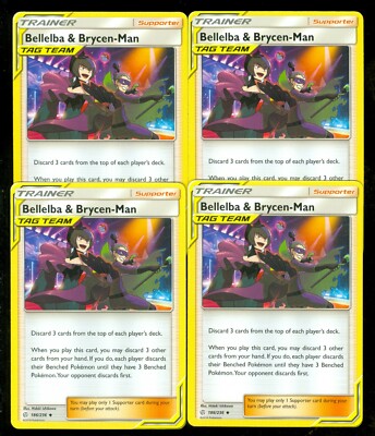 Pokemon BELLELBA & BRYCEN-MAN 186/236 Cosmic Eclipse - - MINT 4X | eBay