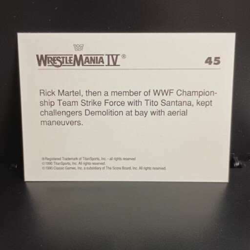WWF Classic 1990 WrestleMania Card #45 Rick Martel Strike Force ...