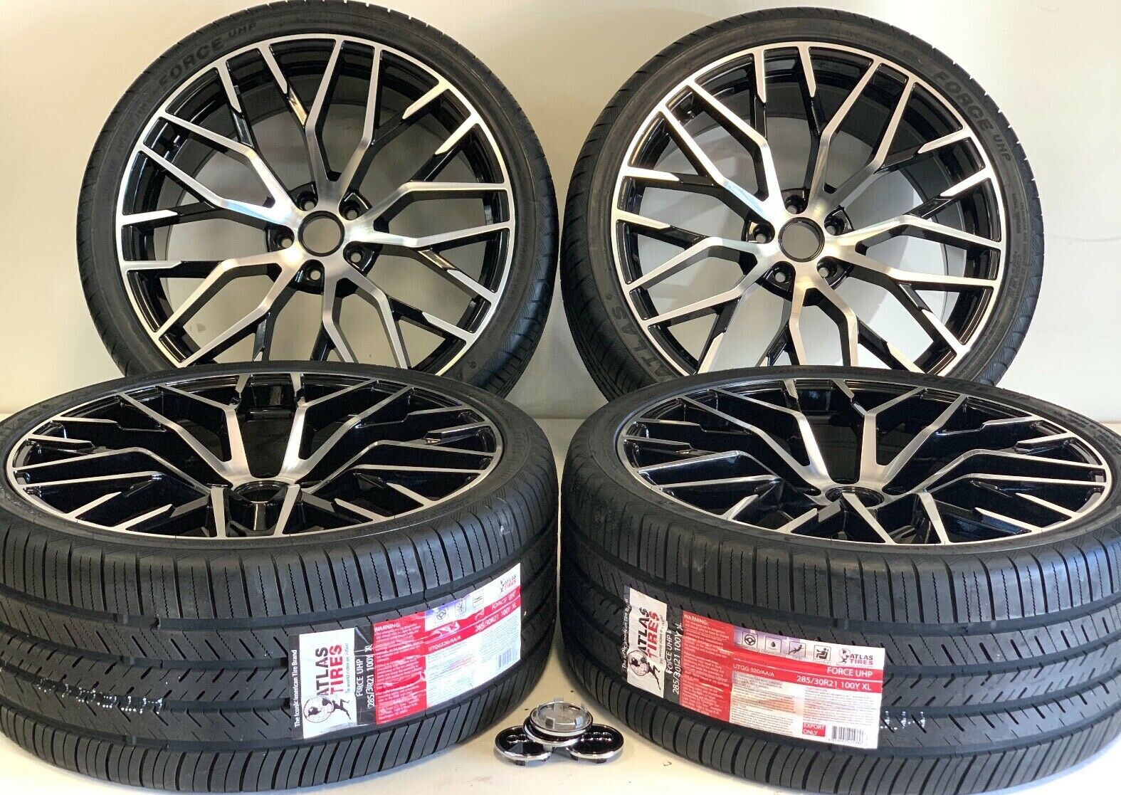 21" WHEELS RIMS SPOKE FIT AUDI 59007 S LINE A8 S8 R8 A6 S6 A5 S5 BLACK ...