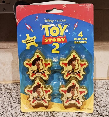 Vintage 1999 Disney Pixar Toy Story 2: Sheriff WOODY Clip-On Badges ...
