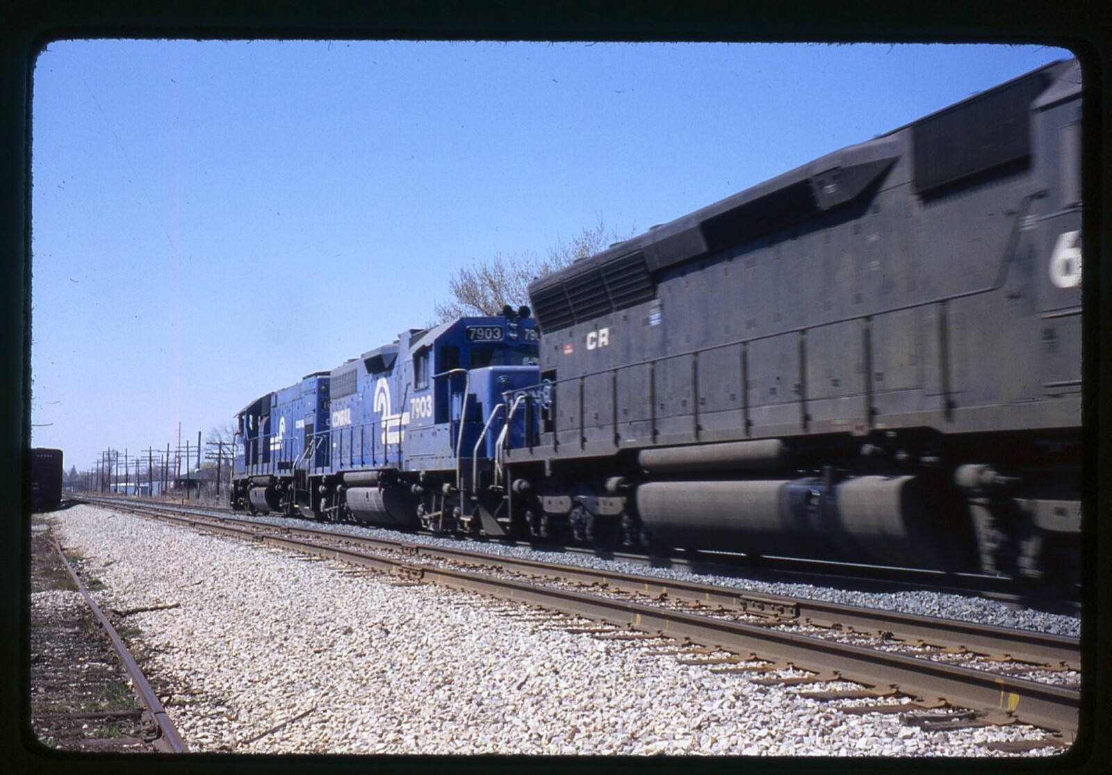 Railroad Slide - Conrail #7903 Locomotive 1981 Chelsea Michigan Freight ...
