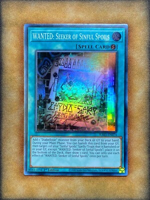Yugioh Wanted: Seeker of Sinful Spoils RA03-EN074 Super Rare 1st Ed NM | eBay