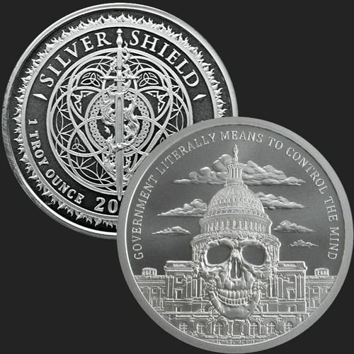 2018 Silver Shield GOVERNMENT MIND CONTROL silver 1 oz Mini-Mintage BU round | eBay