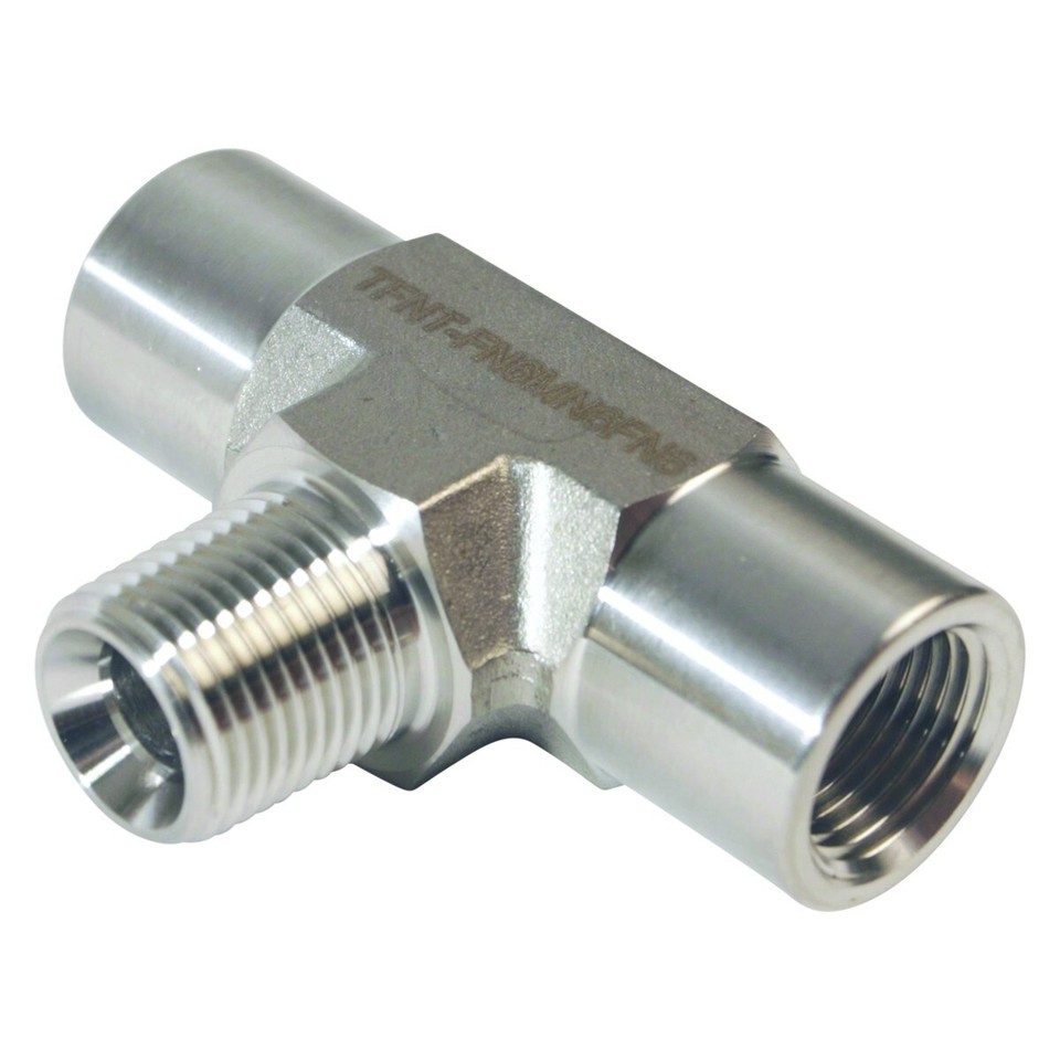Threaded NPT Tee | FNPT 3/8 inch x MNPT 3/8 inch x FNPT 3/8 - SS316 (3 ...