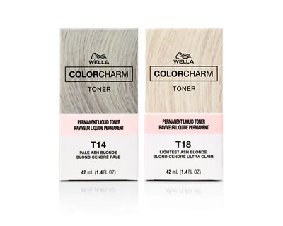 Wella Color Charm T14 Pale Ash Blonde & T18 Lightest Ash Blonde 1.4 oz ...