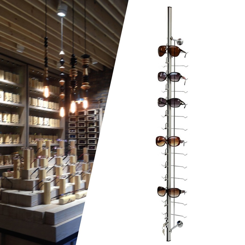 10pcs 14 Frame Eyewear Sunglasses Eyeglasses Display Rod Stand w/Lock ...