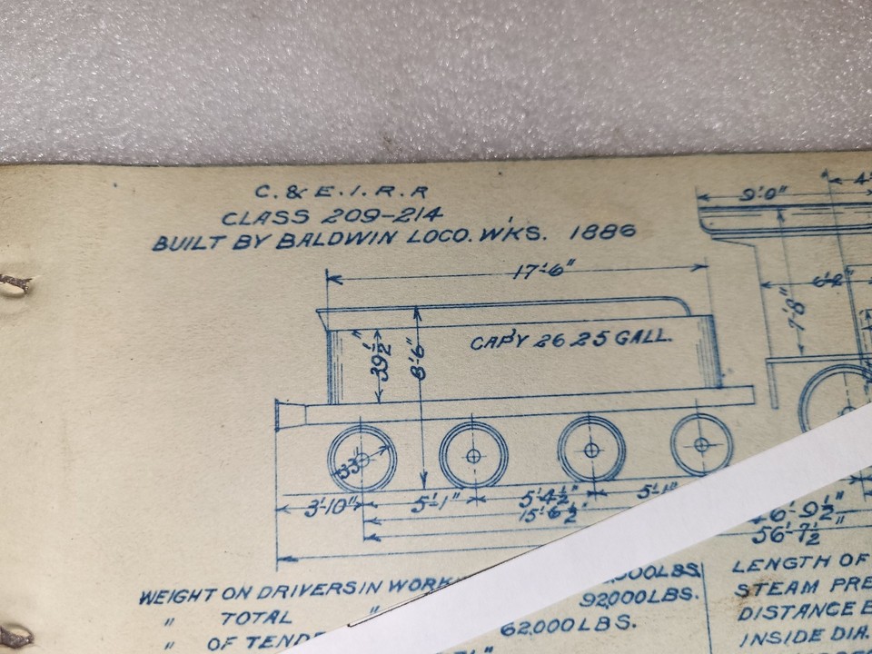 Original C&EI Chicago & Eastern Illinois Locomotive Class 209-214 ...