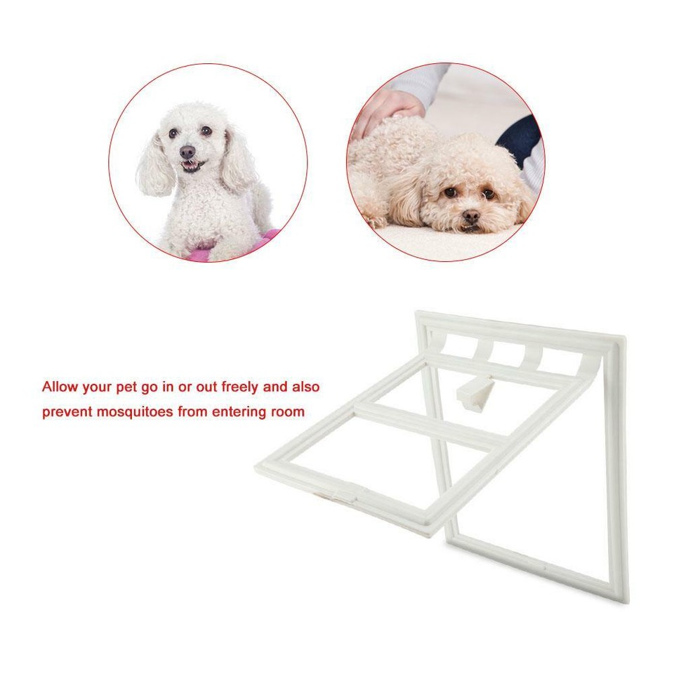 2 Way Pets Cat Dog Magnetic Lock Lockable Safe Flap Door Gate Frame ...