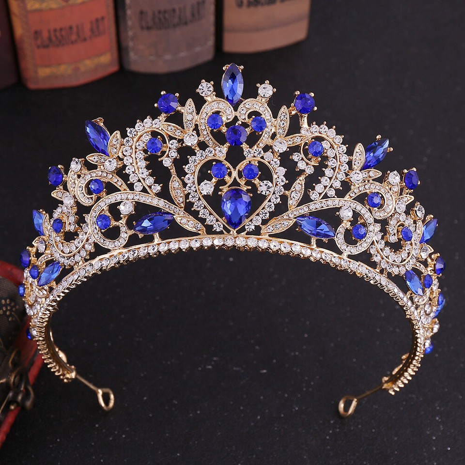 6.5cm Tall Crystal Large Wedding Bridal Queen Princess Tiara Crown For ...