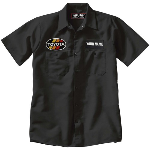 TOYOTA Embroidered PATCH + Mechanic WORK SHIRT Auto + CUSTOM NAME ...
