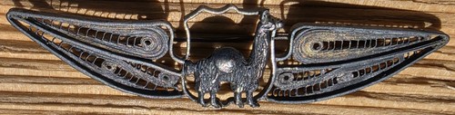 WW2 US "HUMP" Pilot 3" Wings CBI Theater Made 925 Sterling Silver-Air ...