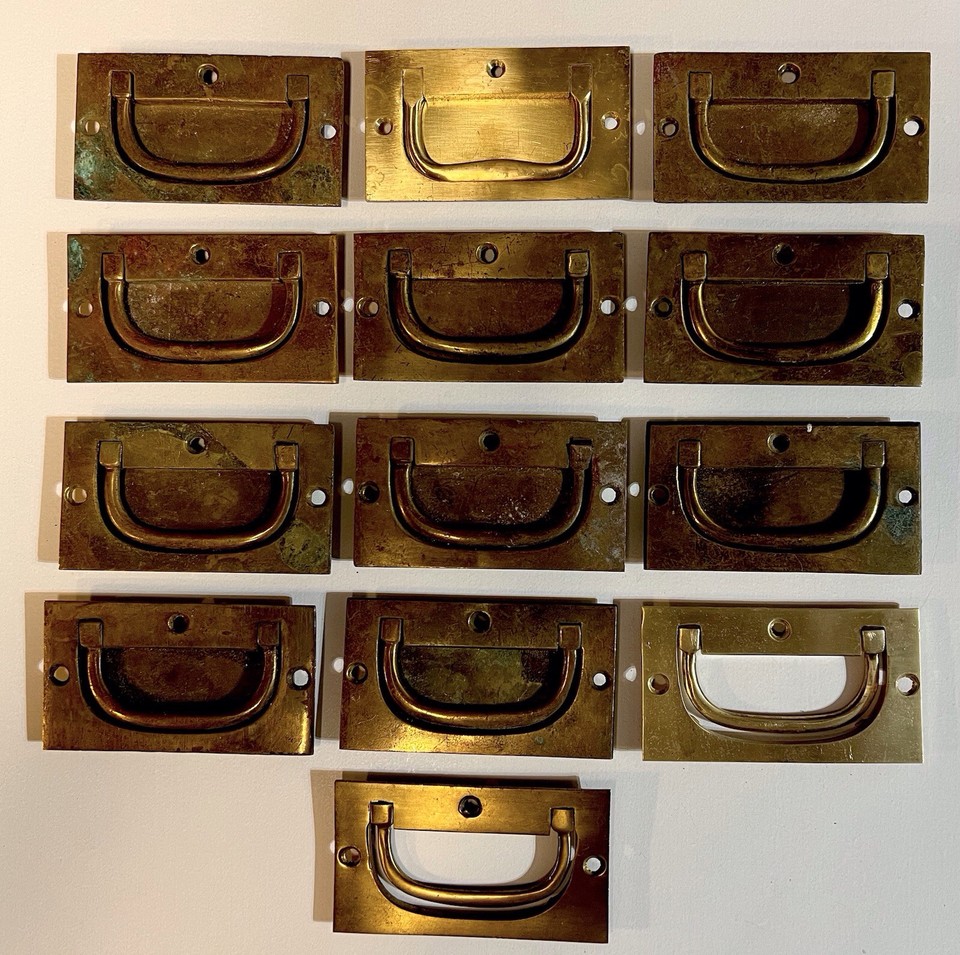 ANTIQUE/VINTAGE SOLID BRASS TRUNK HANDLES 3 1/2 X 2 Inches. QTY 13. | eBay