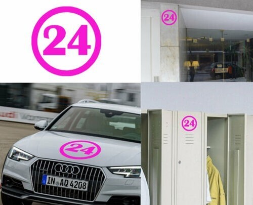 Number 24 Sticker Vinyle Cut, Autocollant Vinyle Coupe Numéro 24 v1b | eBay