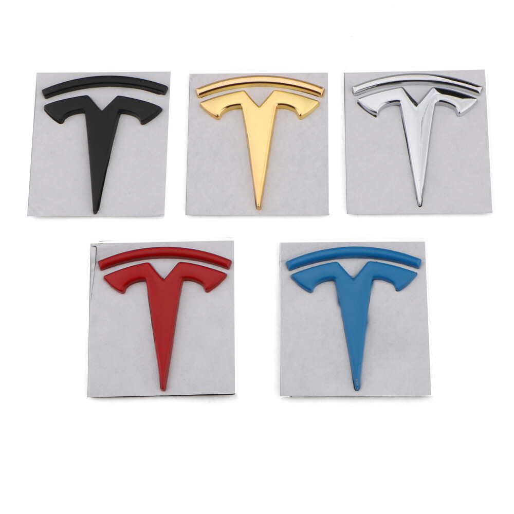 1x Metal TESLA Logo Car Door Side Fender Emblem for Tesla Model 3 Y X S ...